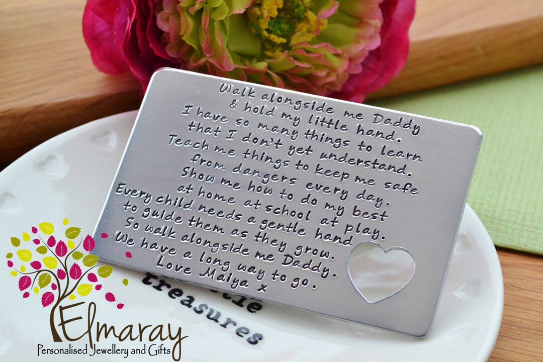 Personalised Card Wallet Insert Hand Stamped Aluminium or Copper - Etsy ...