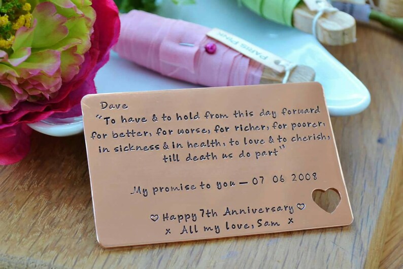 Personalised Metal Card Wallet Insert Hand Stamped Aluminium - Etsy