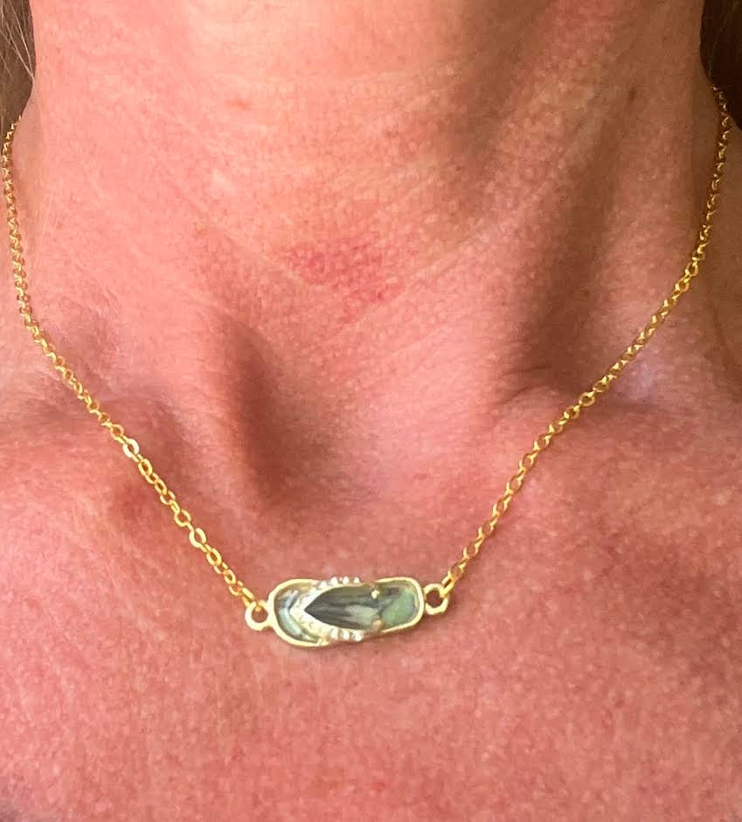 Gold Shell Flip Flop Charm Necklace: Beach Jewelry, 16.5" Choker - Etsy