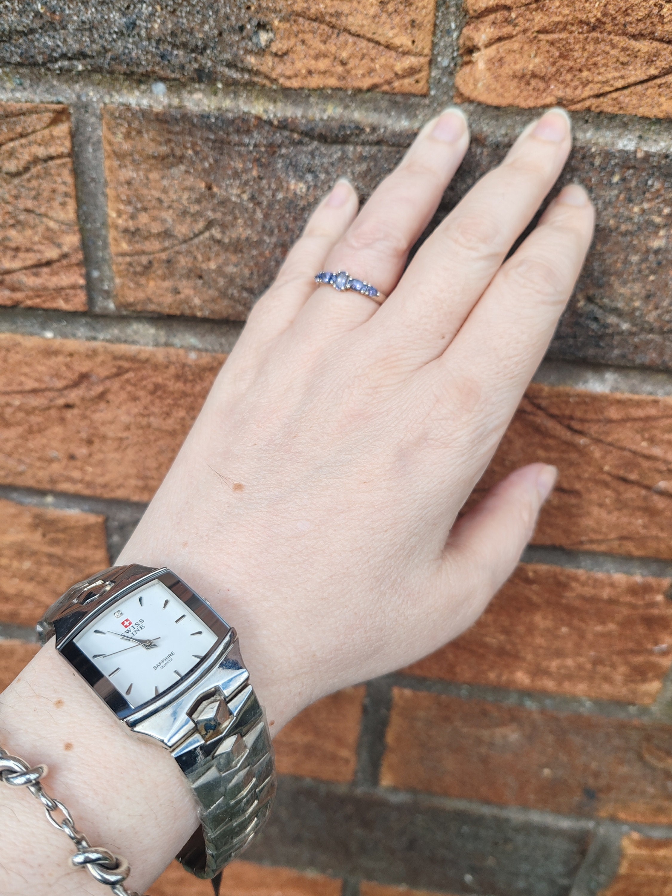 Vintage Silver Colour Stainless Steel Rectangular Dial Swiss Line Mens ...