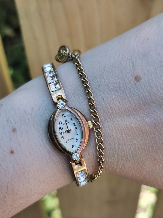 Vintage 1990s watch, Gold colour stainless steel ladi… - Gem