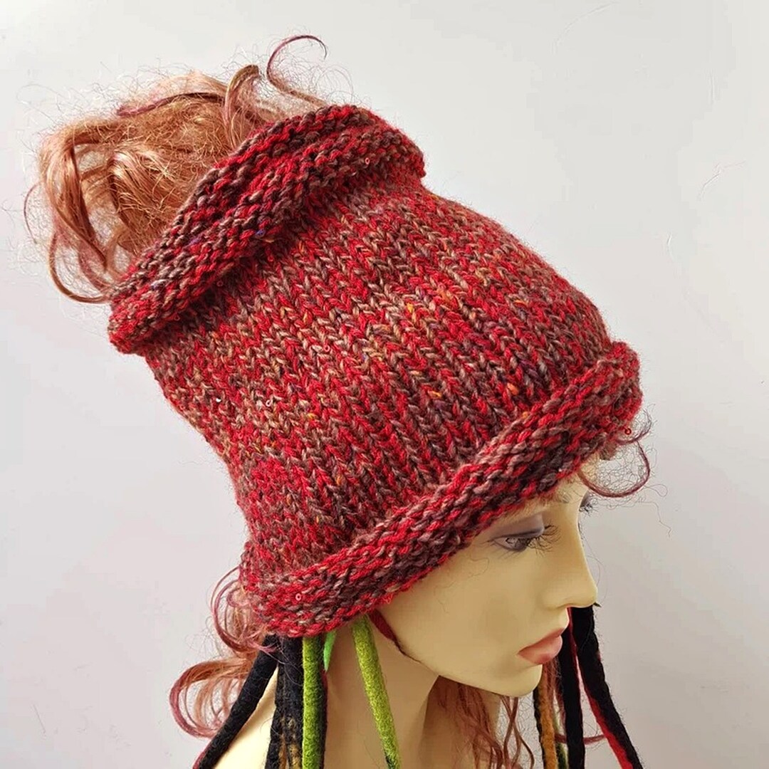 Hand Knit Head Band, Black Rasta Dread Tube Dreadlock Sock - Etsy