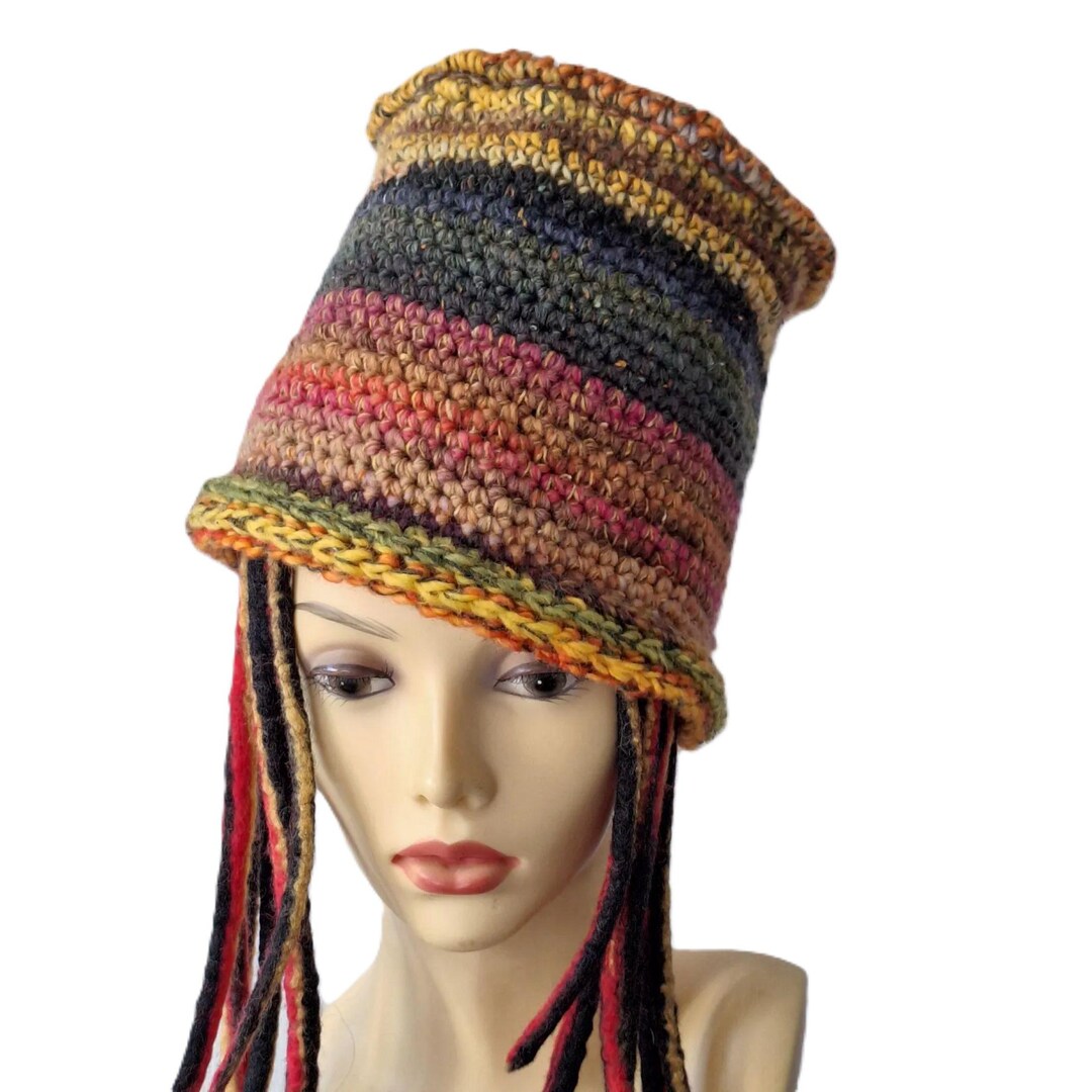 Rainbow Rasta Crochet Dreadlocks Tam Dread Lock Bucket Hat - Etsy