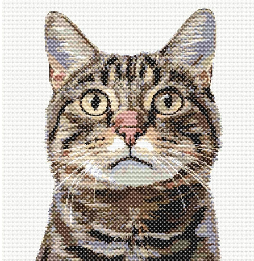 Pair of Tabby Cat Cross Stitch Pattern Sewing Embroidery DMC Animal ...