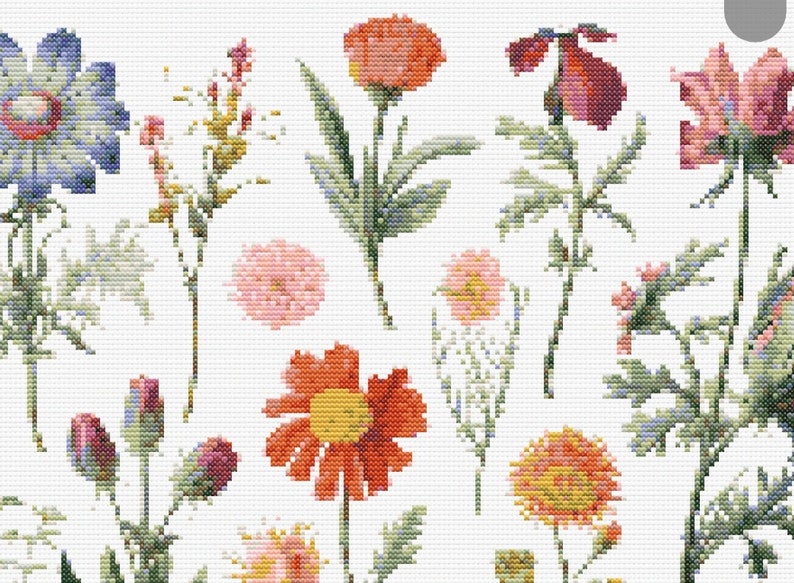 120+ Renaissance Style Flowers Cross Stitch Sewing Modern Embroidery ...