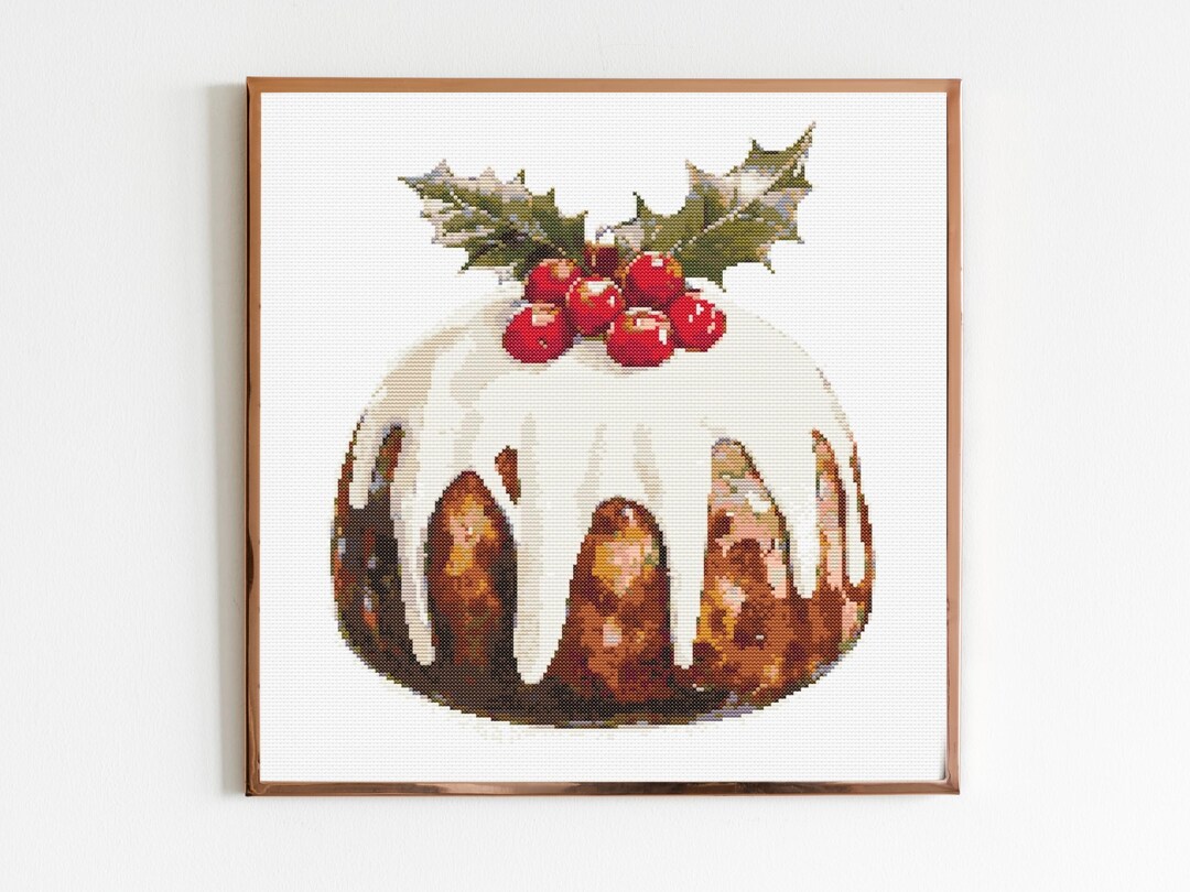 Christmas Pudding Cross Stitch Sewing Embroidery Pattern Wildlife Gift ...