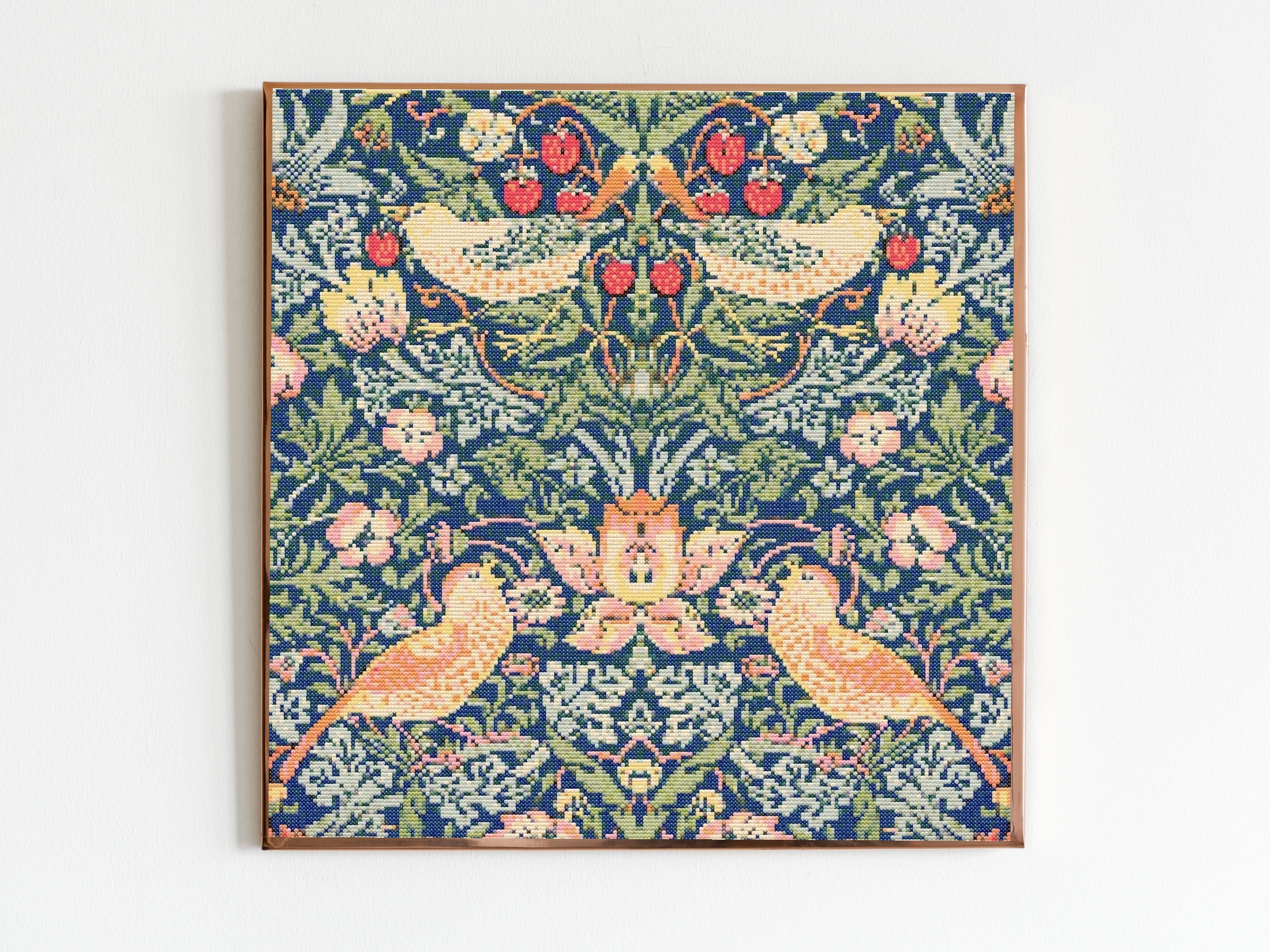 William Morris Strawberry Thief Cross Stitch Sewing Modern Embroidery ...