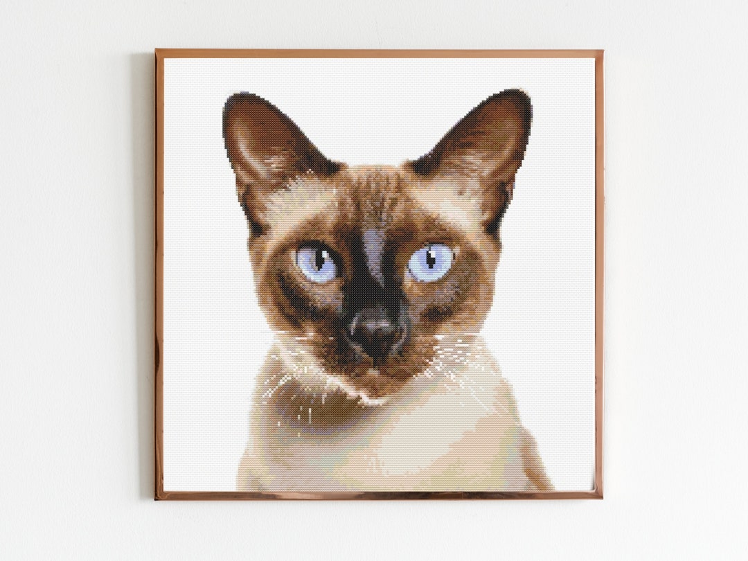 Siamese Cat Cross Stitch Pattern Sewing Embroidery DMC Animal Catlife ...
