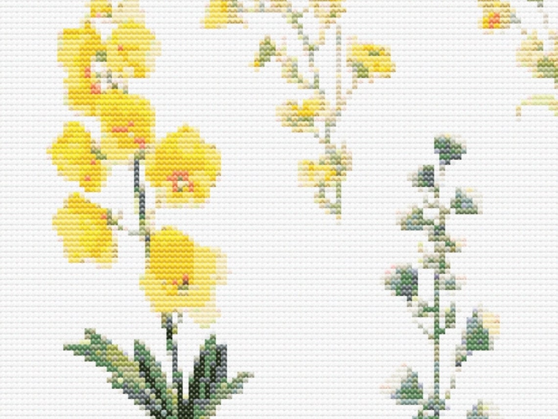 Snapdragon Wildflowers Botanical Cross Stitch Sewing Modern Embroidery ...