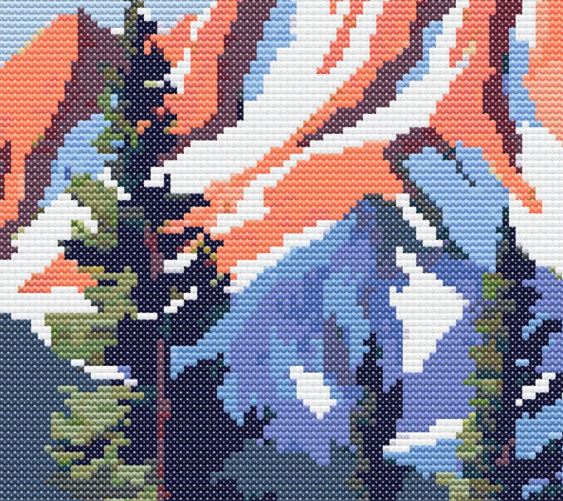 Colorado Mountains Cross Stitch Sewing Embroidery Pattern Instant ...