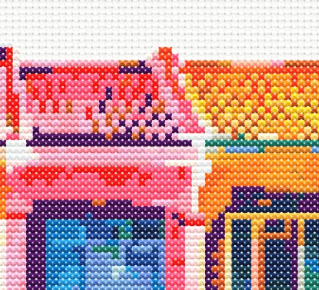 Peranakan Style House Cross Stitch Sewing Embroidery Pattern Instant ...