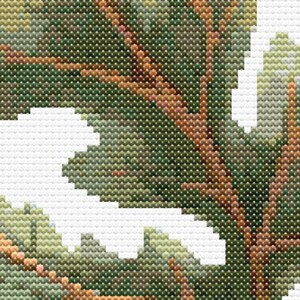 Oak Tree Branch With Acorn Cross Stitch Pattern Counted Sewing Modern ...