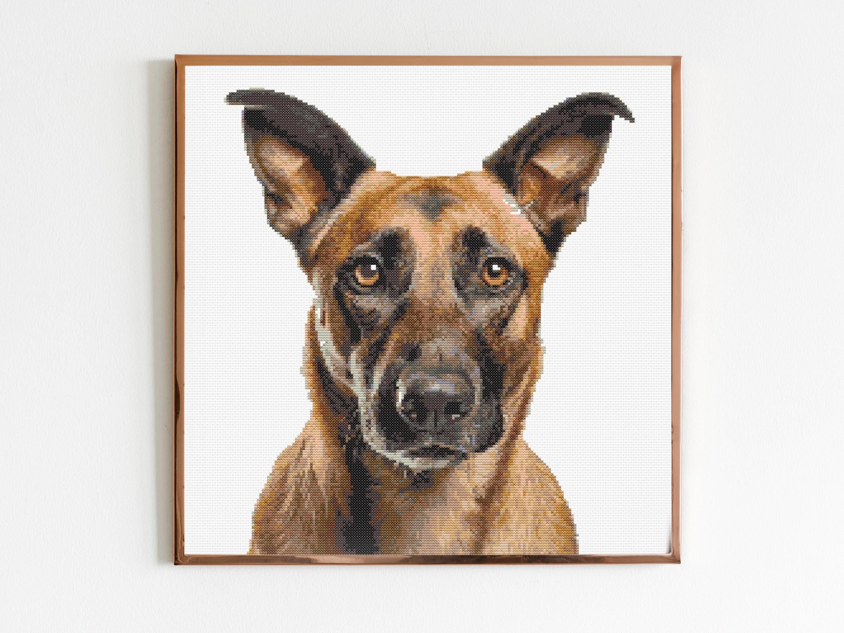 Brindle Belgian Malinois Cross Stitch Pattern Sewing Embroidery ...