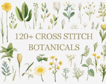 Dark Sunflowers Botanical Cross Stitch Sewing Modern Embroidery Pattern ...