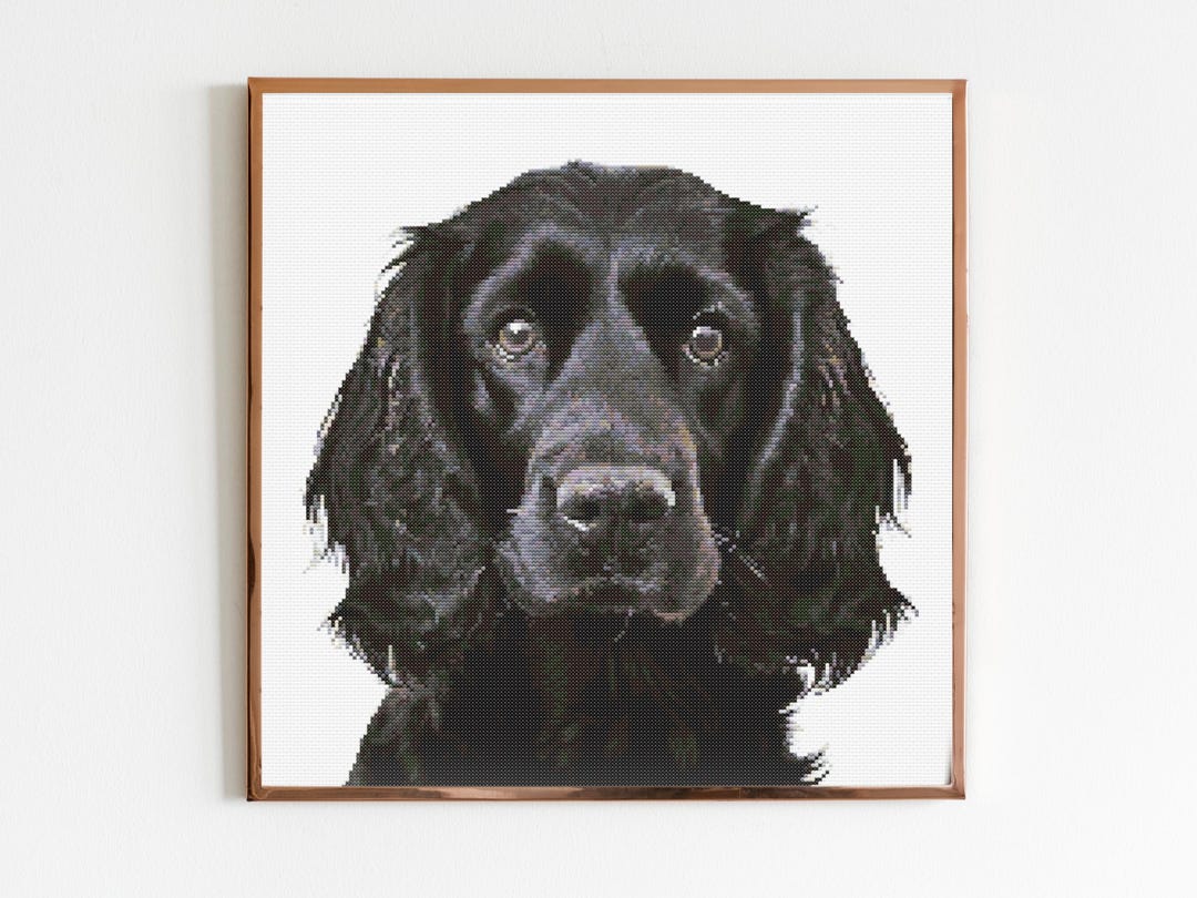 Black Cocker Spaniel Dog Cross Stitch Pattern Sewing Embroidery DMC ...