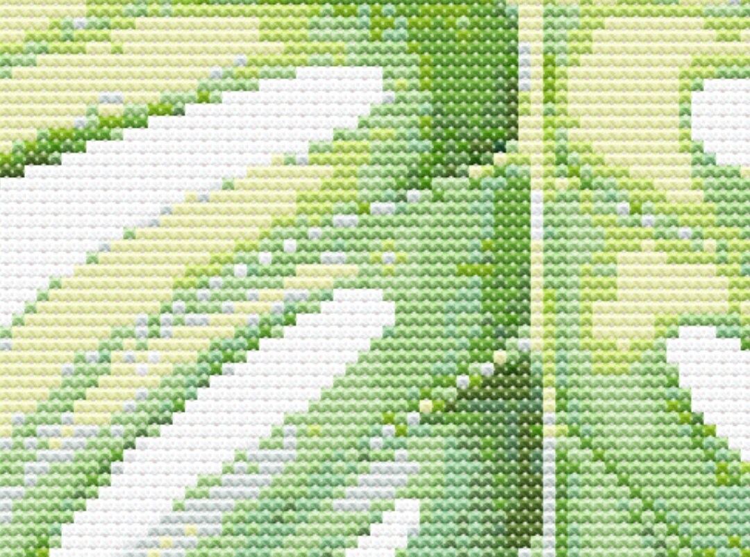 Giant Monstera Leaf Botanical Cross Stitch Sewing Modern Embroidery ...