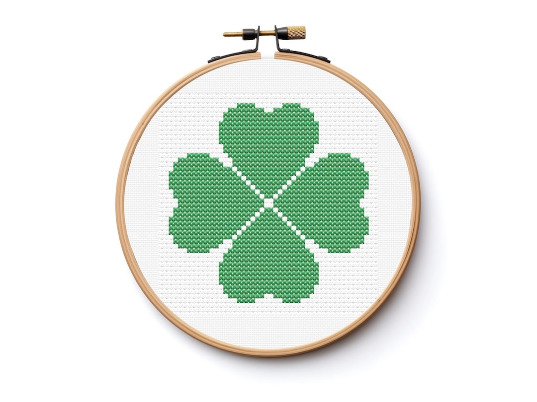 Four Leaf Clover Cross Stitch Sewing Modern Embroidery Pattern Classic ...