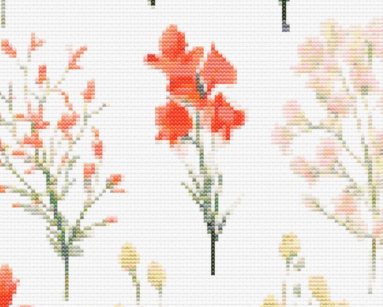 Snapdragon Wildflowers Botanical Cross Stitch Sewing Modern Embroidery ...