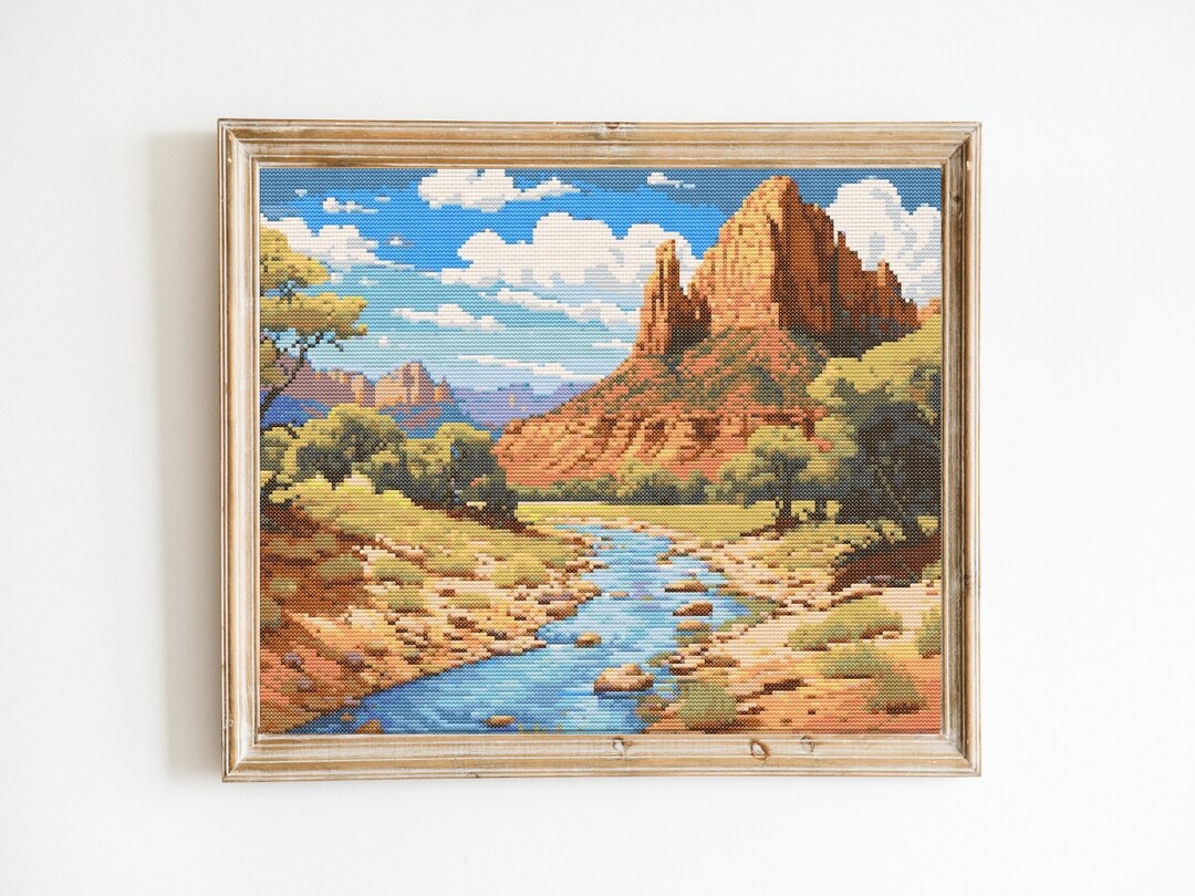 Zion National Park Cross Stitch Sewing Embroidery Pattern Instant DMC ...