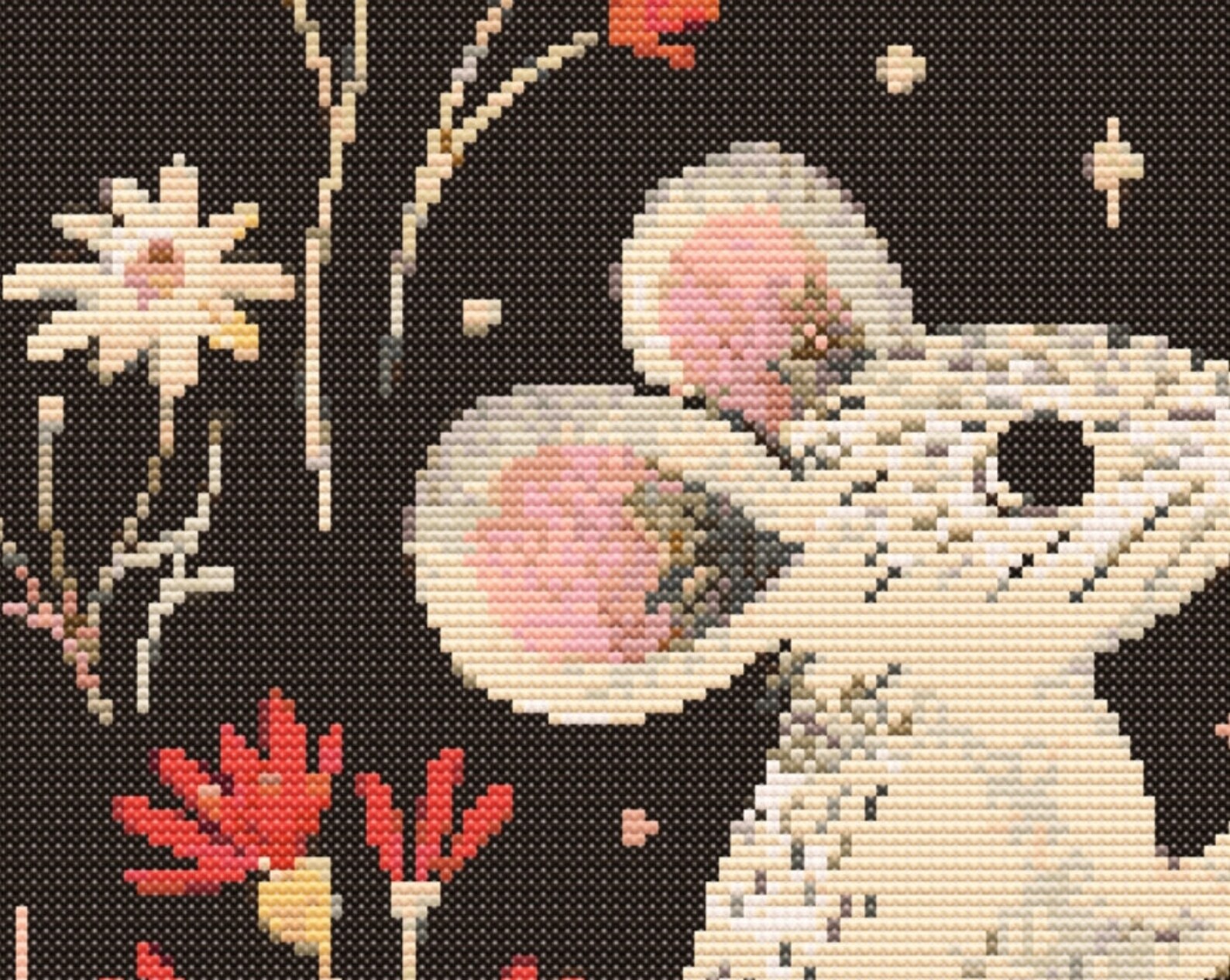 Folklore Mouse Cross Stitch Pattern Sewing Embroidery Dark X-stitch ...