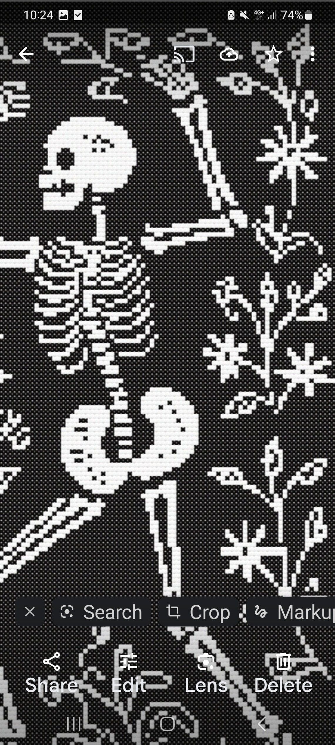 Dancing Skeleton Cross Stitch Pattern Sewing Modern Embroidery Instant ...