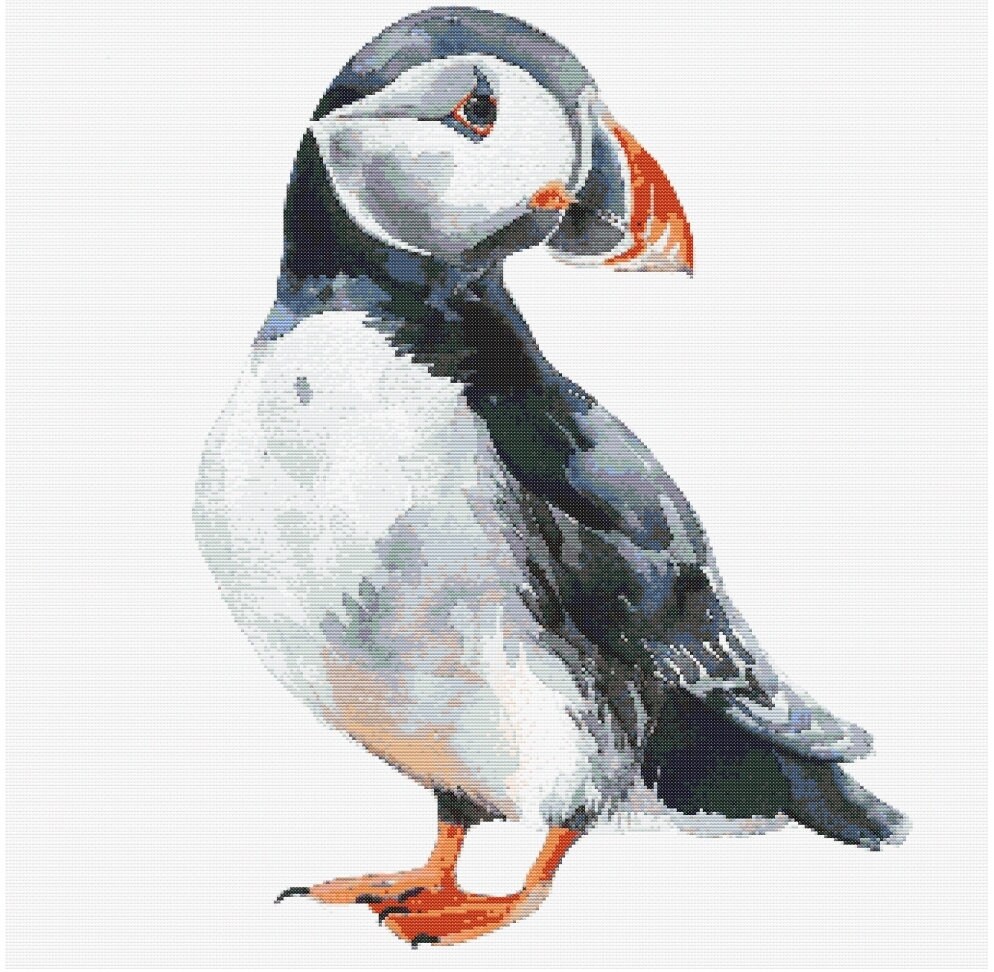 Puffin Cross Stitch Sewing Embroidery Pattern Instant DMC Download Bird ...