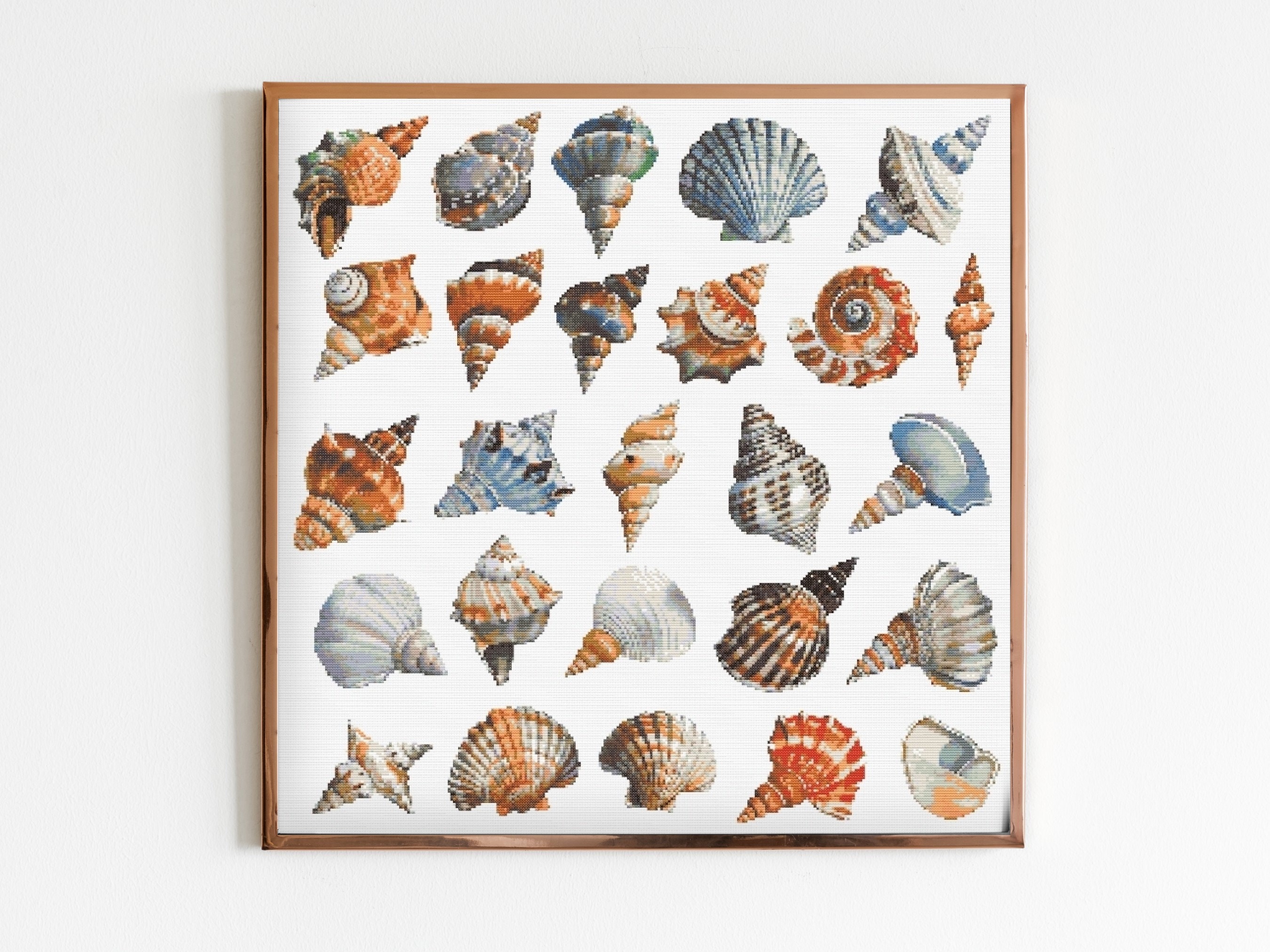 Sea Shells Cross Stitch Sewing Embroidery Pattern Instant DMC Download ...