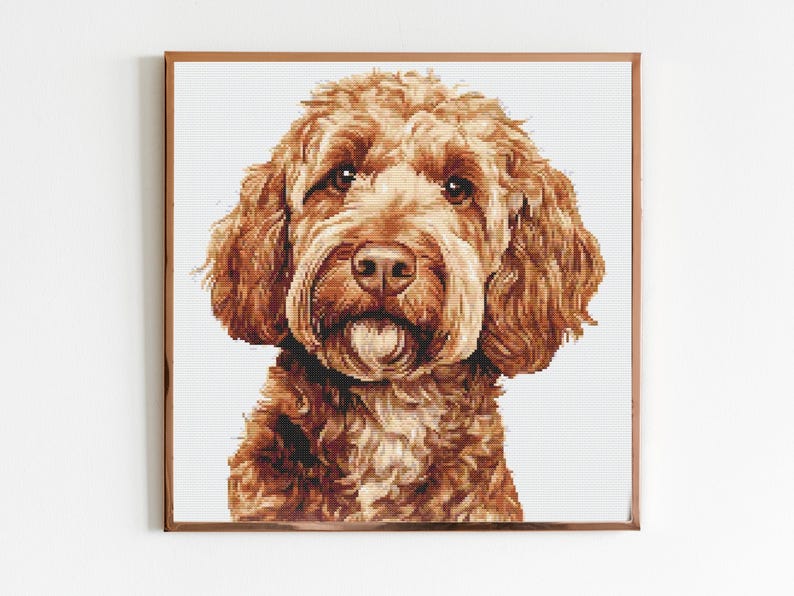 Labradoodle Dog Cross Stitch Pattern Sewing Embroidery DMC Wildlife ...
