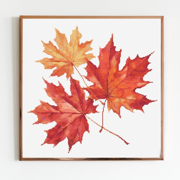 Leaf Cross Stitch Pattern - Etsy