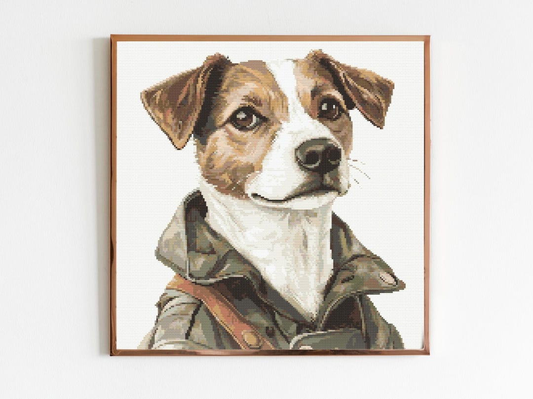Jack Russell Dog Cross Stitch Pattern Sewing Embroidery DMC Wildlife ...