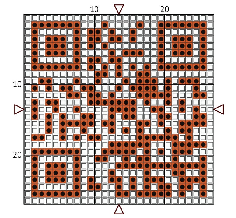 Custom QR Code Cross Stitch Pattern PDF Download Business Card Wedding ...