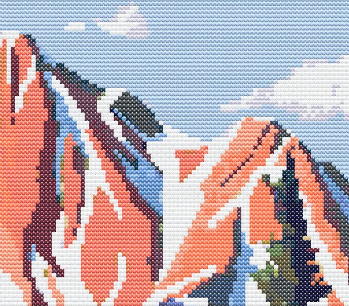 Colorado Mountains Cross Stitch Sewing Embroidery Pattern Instant ...