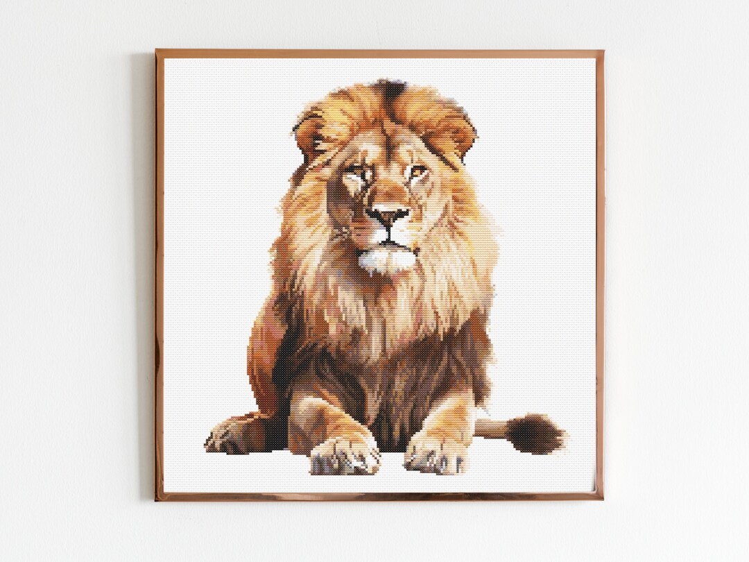 Lion Cross Stitch Pattern Sewing Embroidery DMC Wildlife Africa Animal ...
