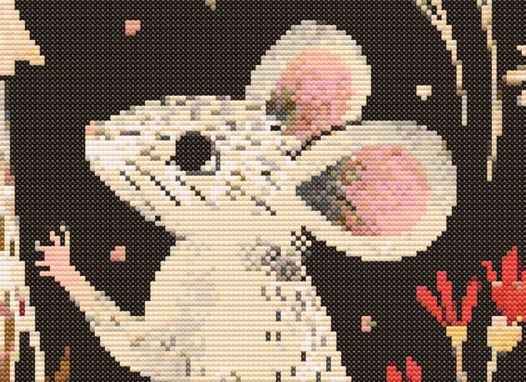 Folklore Mouse Cross Stitch Pattern Sewing Embroidery Dark X-stitch ...