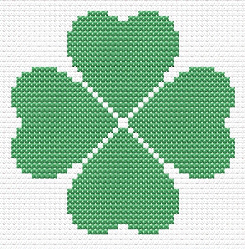 Four Leaf Clover Cross Stitch Sewing Modern Embroidery Pattern Classic ...