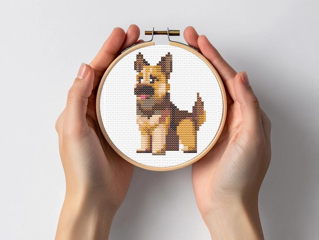 Alsatian Mini Dog Cross Stitch Pattern Sewing Embroidery Wildlife ...