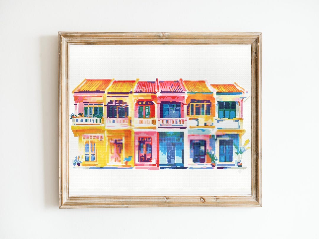 Peranakan Style House Cross Stitch Sewing Embroidery Pattern Instant ...