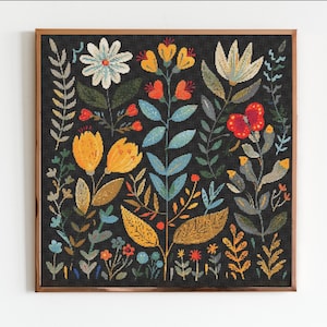 Folklore Style Woodland Floral Cross Stitch Pattern Sewing Modern ...
