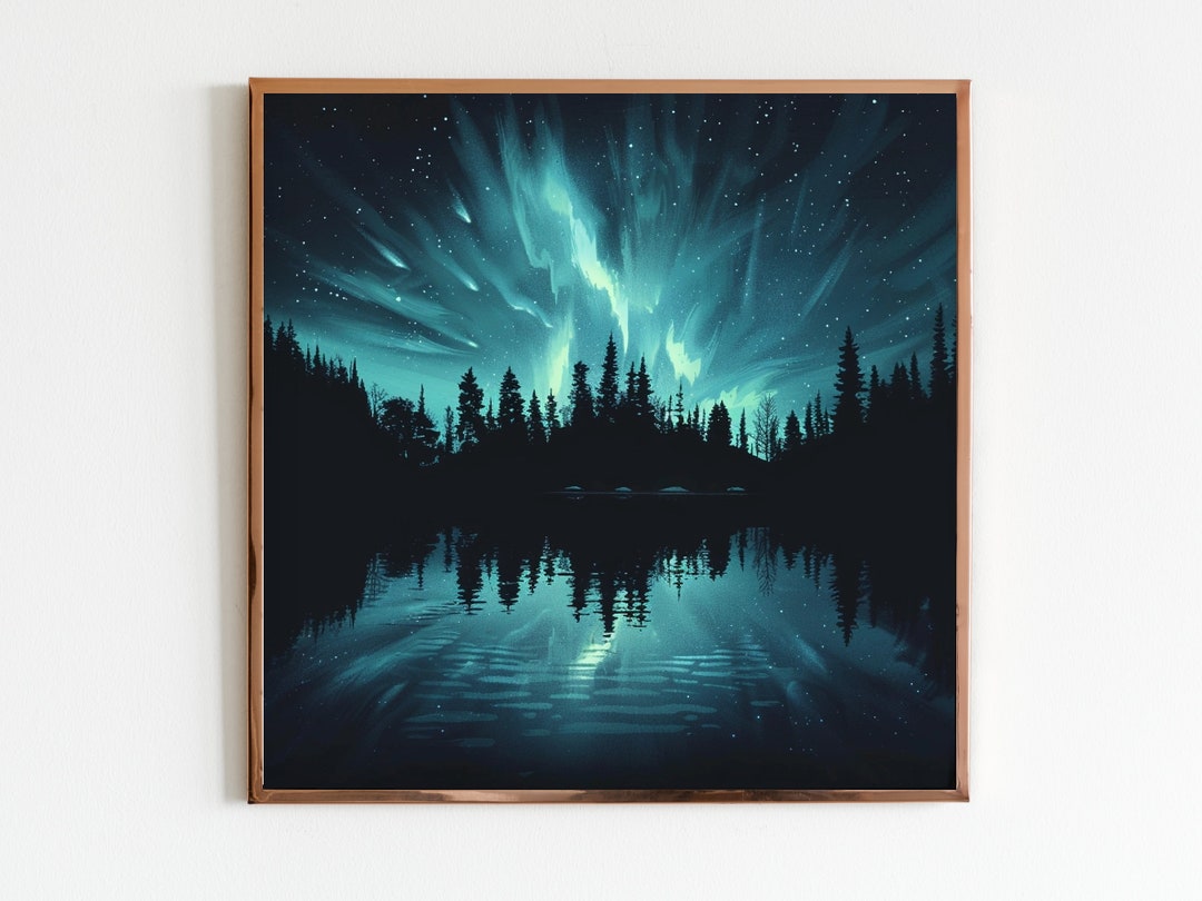 Northern Lights Cross Stitch Pattern X-stitch Landscape Cottagecore ...