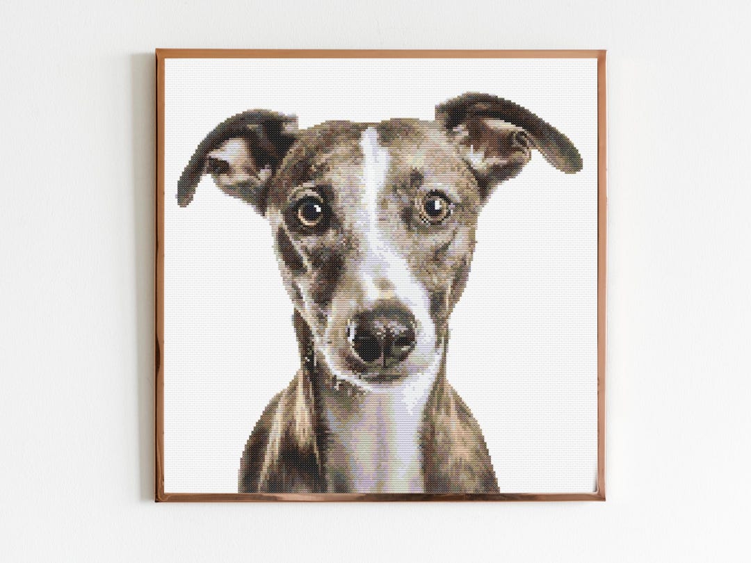 Grey Whippet Dog Cross Stitch Pattern Embroidery Wildlife Animal ...