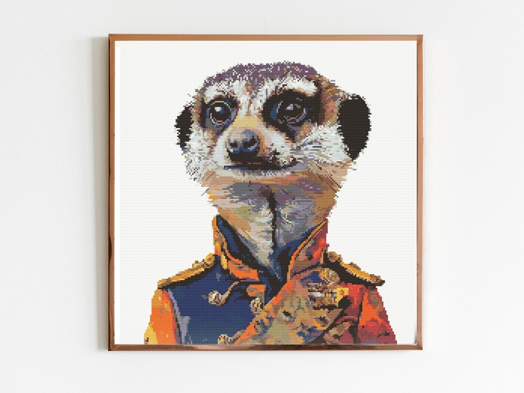 Meerkat Cross Stitch Pattern Sewing Embroidery DMC Artwork Minimal ...