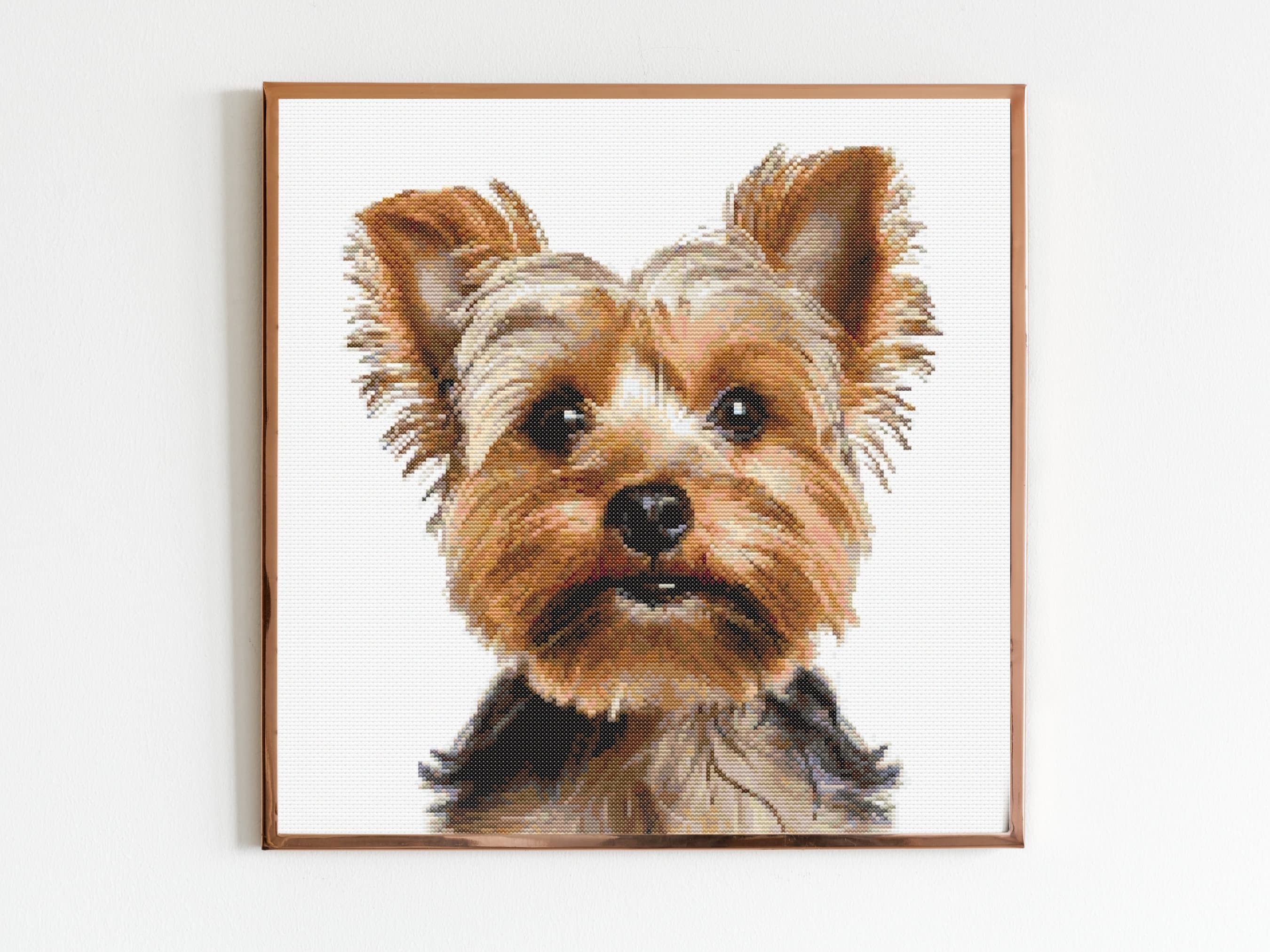 Yorkshire Terrier Dog Cross Stitch Pattern Sewing Embroidery DMC ...