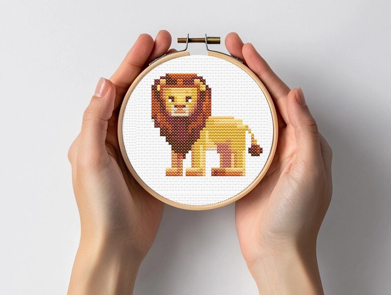 Lion Mini Cross Stitch Sewing Embroidery Pattern Instant DMC Download ...