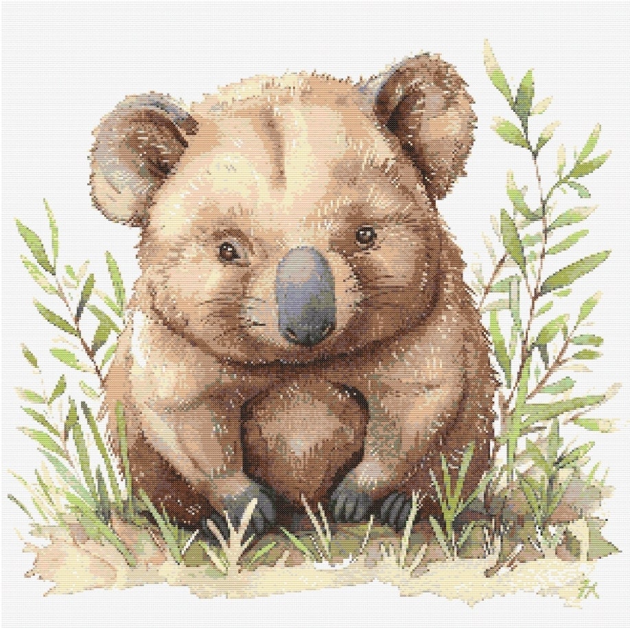 Wombat in an Outback Clearing Cross Stitch Sewing Embroidery Pattern ...