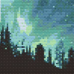 Northern Lights Cross Stitch Pattern X-stitch Landscape Cottagecore ...