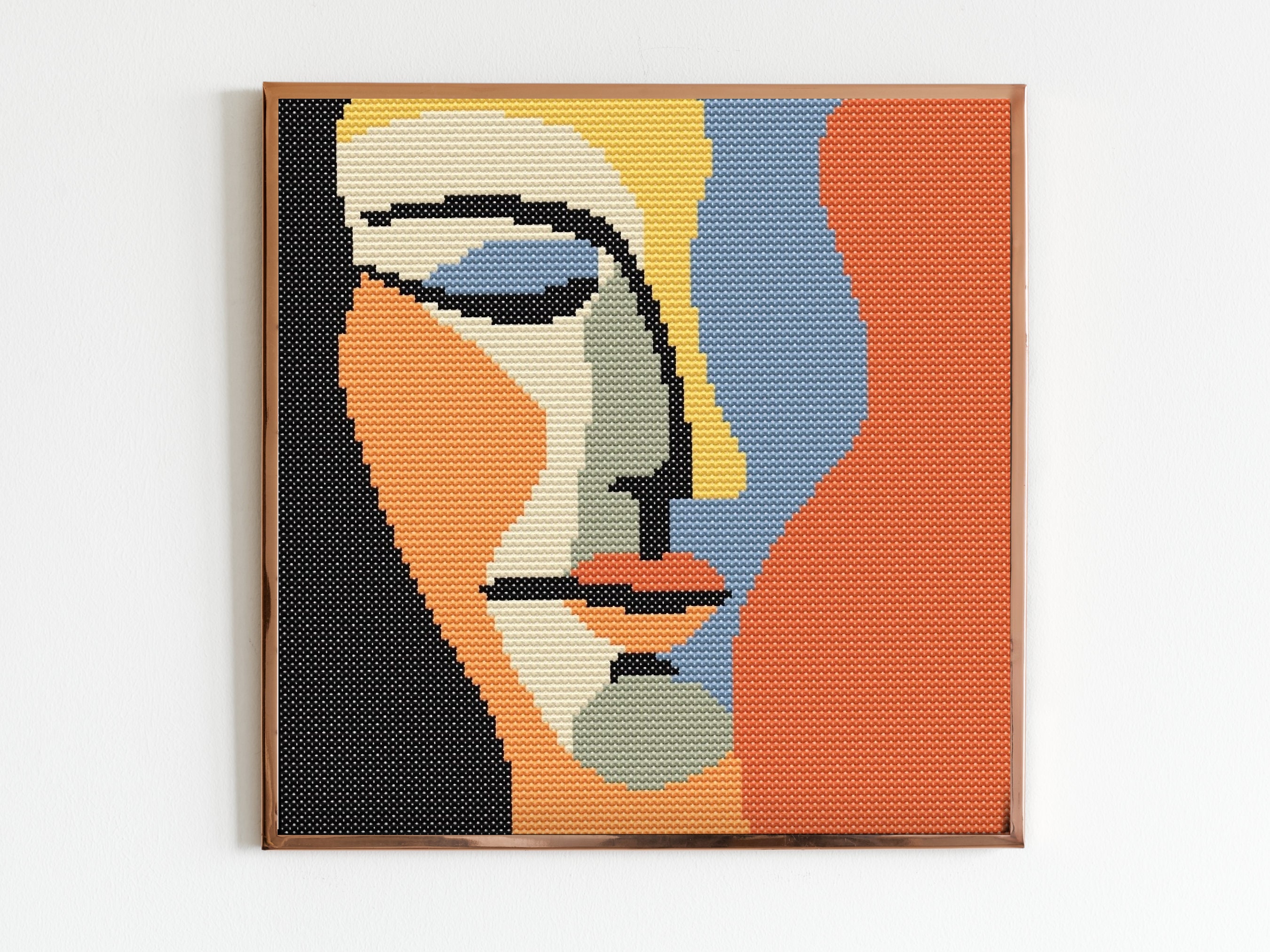 Abstract Face Cross Stitch Sewing Embroidery Pattern DMC X-stitch ...