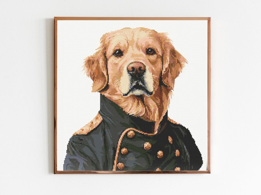 Golden Retriever Dog Cross Stitch Pattern Sewing Embroidery DMC Artwork ...