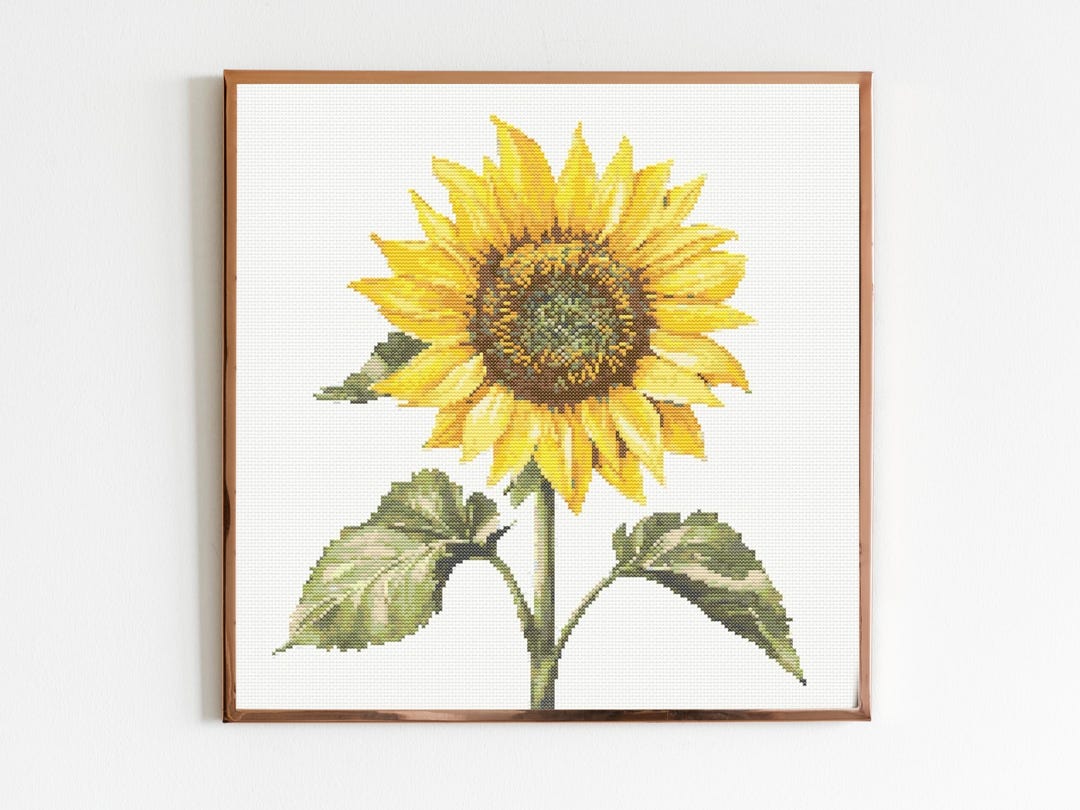 Sunflower Cross Stitch Sewing Modern Embroidery Pattern Instant DMC ...
