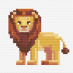 Lion Mini Cross Stitch Sewing Embroidery Pattern Instant DMC Download ...