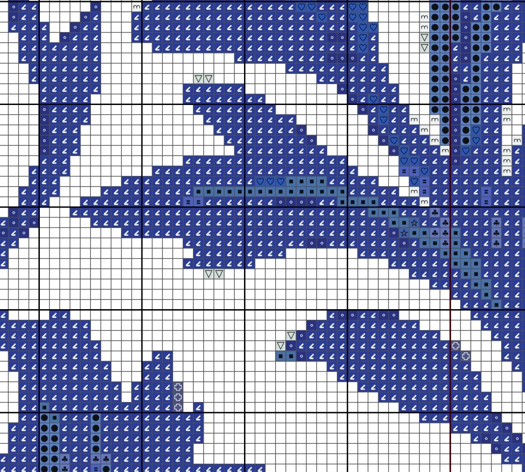 William Morris Style Blue Botanical Cross Stitch Sewing Modern ...